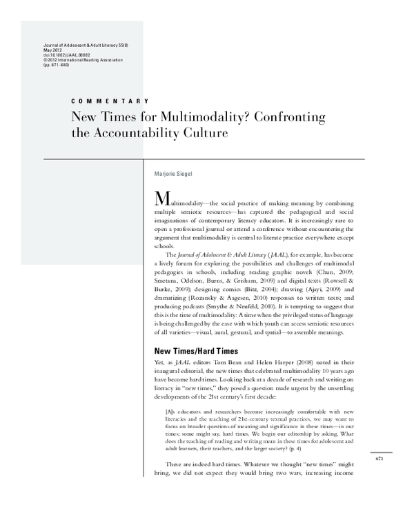 (PDF) Multimodality and Accountability in Education