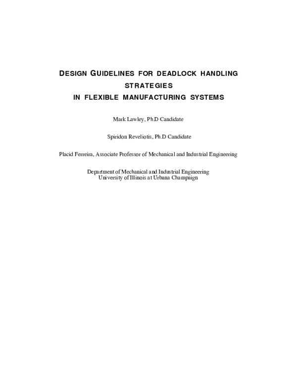 (PDF) Design Guidelines for Deadlock-Handling Strategies in Flexible Manufacturing Systems