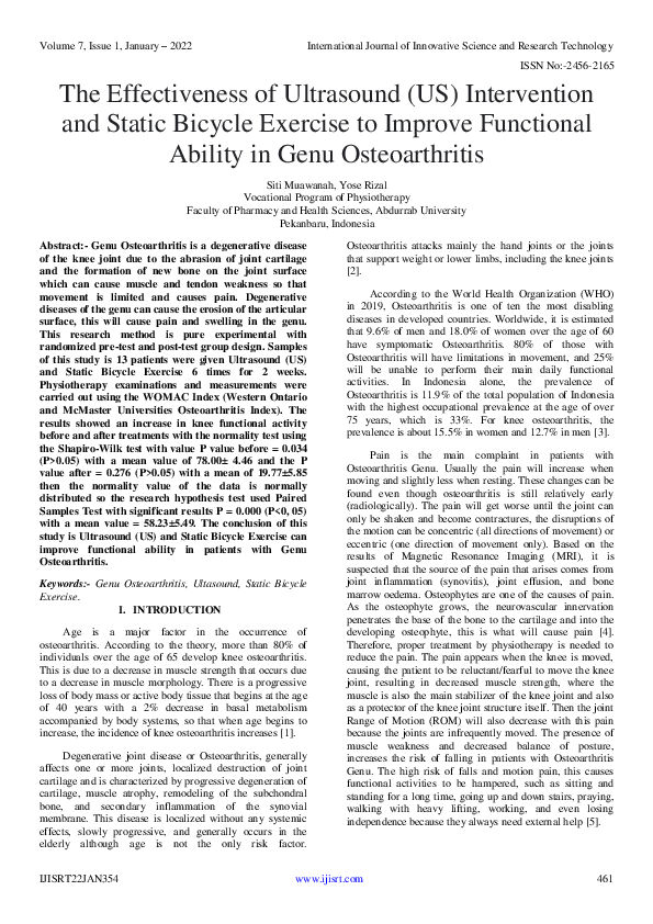 (PDF) The Effectiveness of Ultrasound (US) Intervention and Static ...