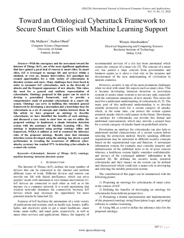 (PDF) Toward an Ontological Cyberattack Framework to Secure Smart ...