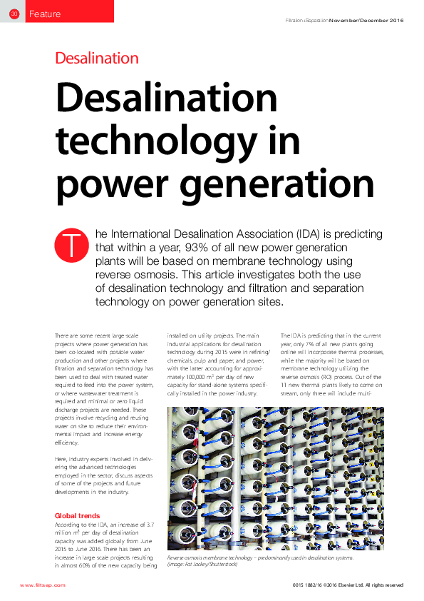 (PDF) Desalination technology in power generation