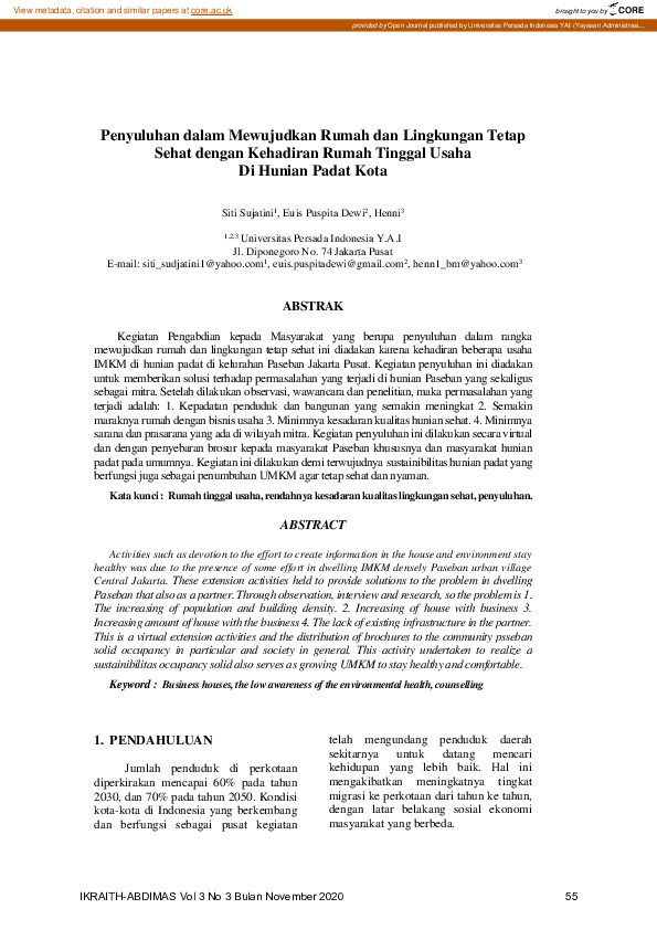 (PDF) Penyuluhan dalam Mewujudkan Rumah dan Lingkungan Tetap Sehat ...