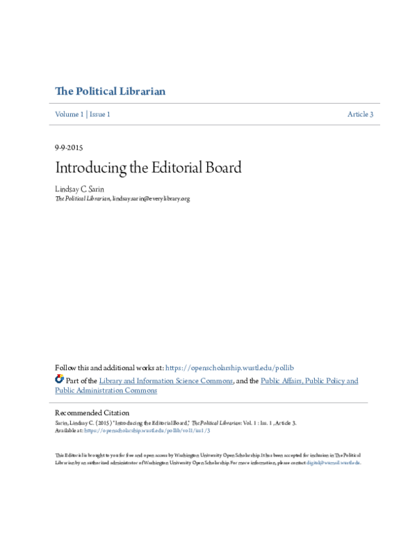 (PDF) Introducing the Editorial Board