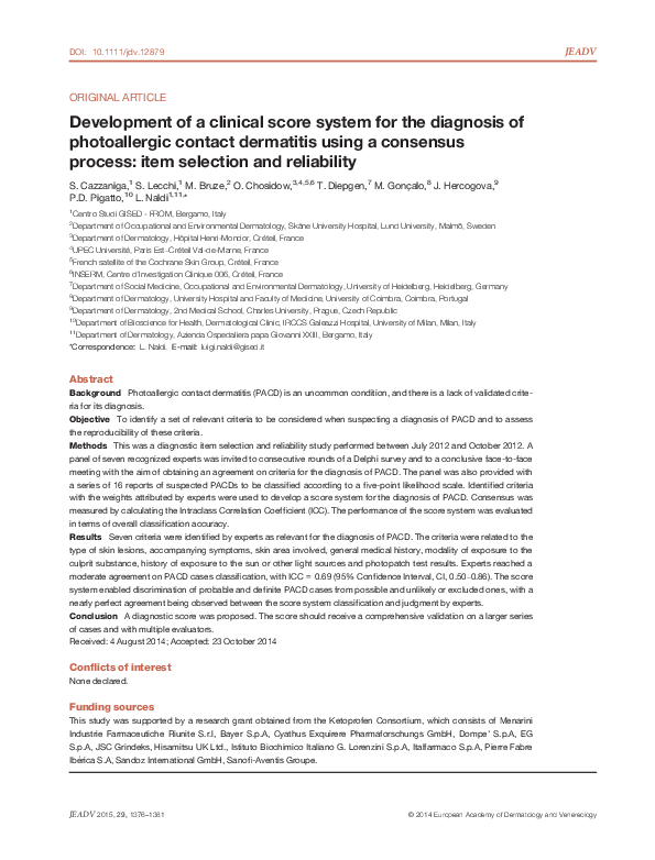 (PDF) Development of a clinical score system for the diagnosis of ...