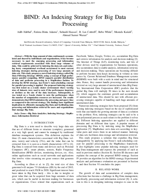 (PDF) BIND: An indexing strategy for big data processing