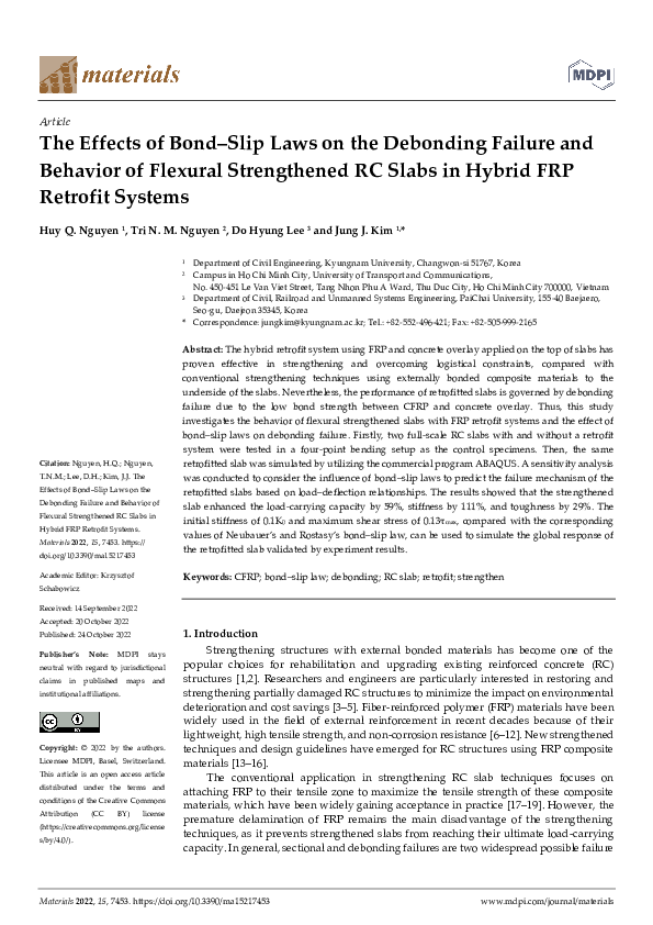 (PDF) The Effects of Bond–Slip Laws on the Debonding Failure and ...