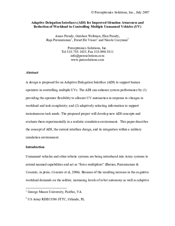 (PDF) Adaptive Delegation Interfaces (ADI) for Improved Situation ...