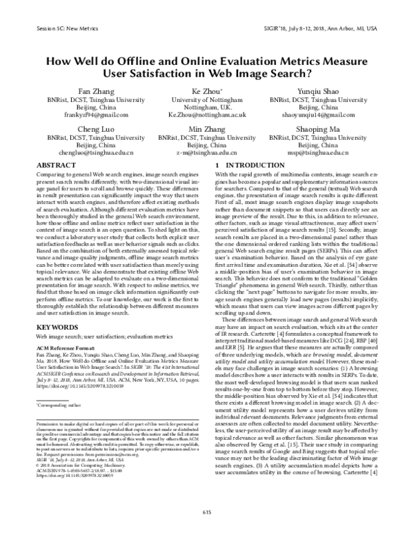 (PDF) How Well do Offline and Online Evaluation Metrics Measure User Satisfaction in Web Image ...