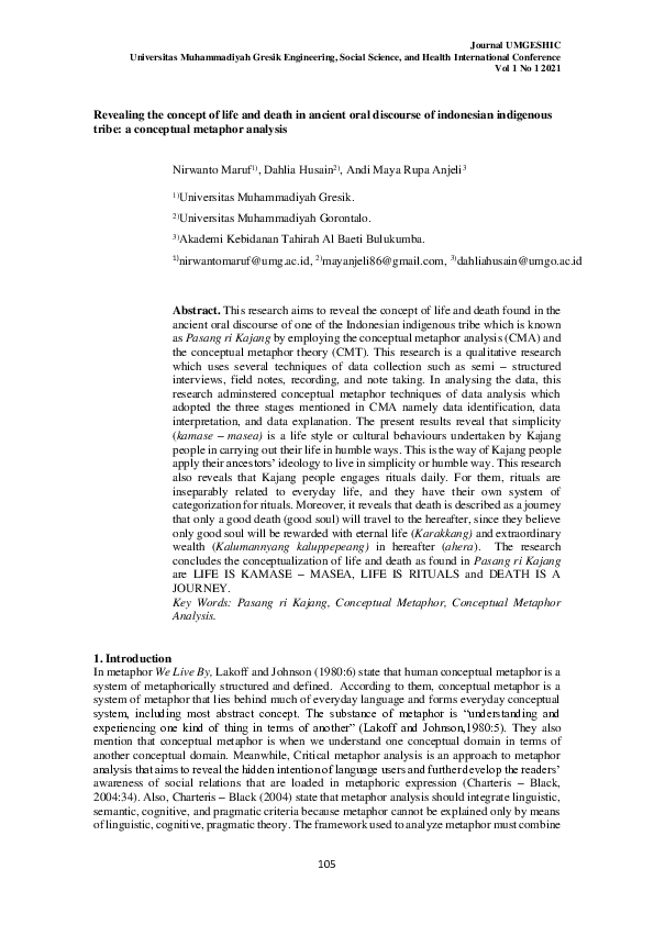 (PDF) Revealing the concept of life and death in ancient oral discourse ...