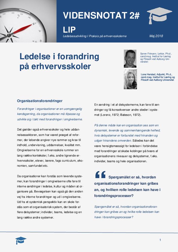 (PDF) Ledelse i Forandring på erhvervsskoler | Lone Hersted - Academia.edu