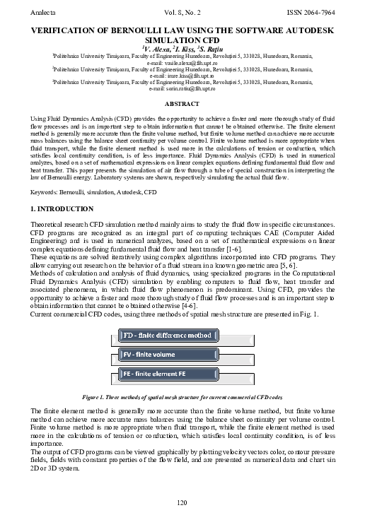 Pdf Verification Of Bernoulli Law Using The Software Autodesk