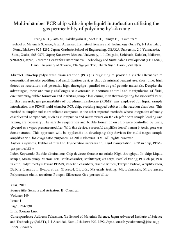 (PDF) Multi-chamber PCR chip with simple liquid introduction utilizing ...