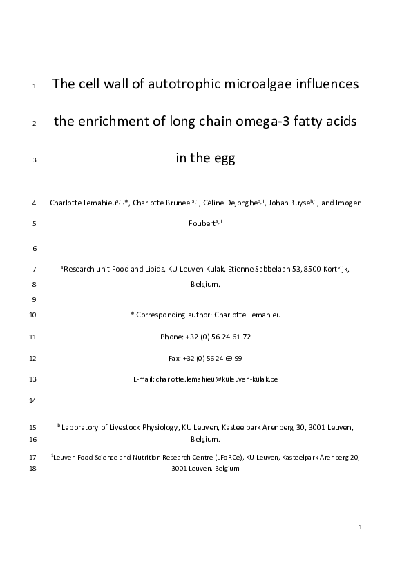 (PDF) The cell wall of autotrophic microalgae influences the enrichment ...
