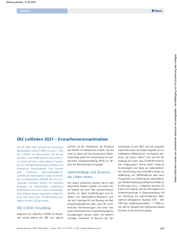 (PDF) ERC Leitlinien 2021 – Erwachsenenreanimation