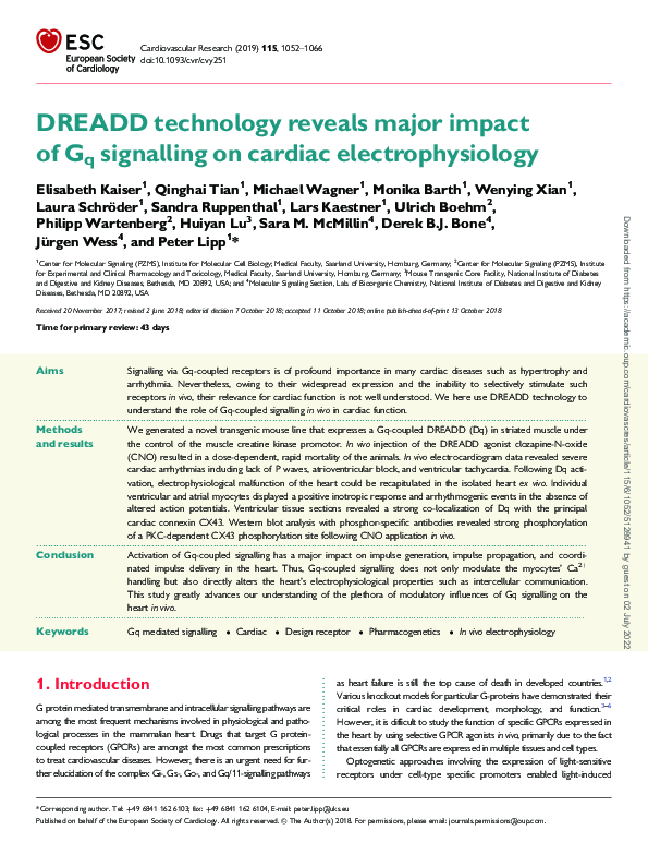 (PDF) DREADD technology reveals major impact of Gq signaling on cardiac ...