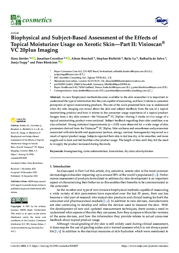 (PDF) Biophysical and Subject-Based Assessment of the Effects of ...
