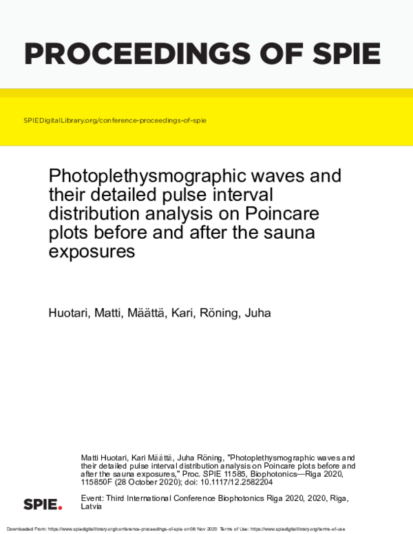 (PDF) Photoplethysmographic waves and their detailed pulse interval ...