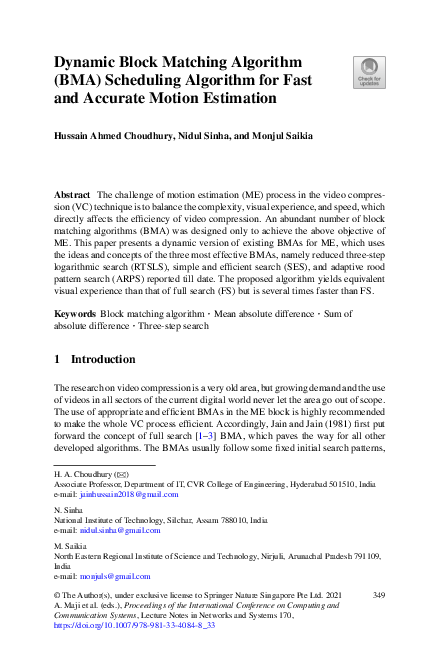(PDF) Dynamic Block Matching Algorithm (BMA) Scheduling Algorithm for ... (PDF) Dynamic Block Matching Algorithm (BMA) Scheduling Algorithm for ...