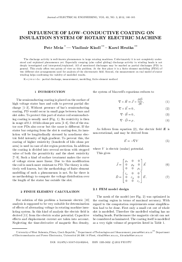 (PDF) Influence of Low-Conductive Coating on Insulation System of Rotary Electric Machine