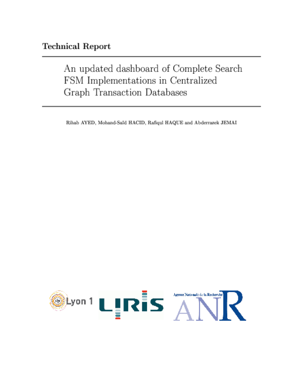 (PDF) An updated dashboard of complete search FSM implementations in centralized graph ...