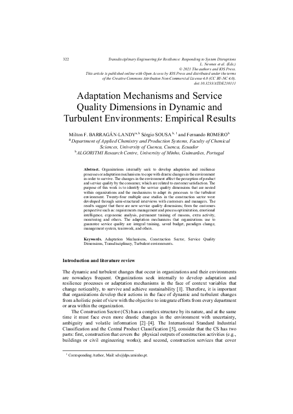 (PDF) Adaptation Mechanisms and Service Quality Dimensions in Dynamic ...