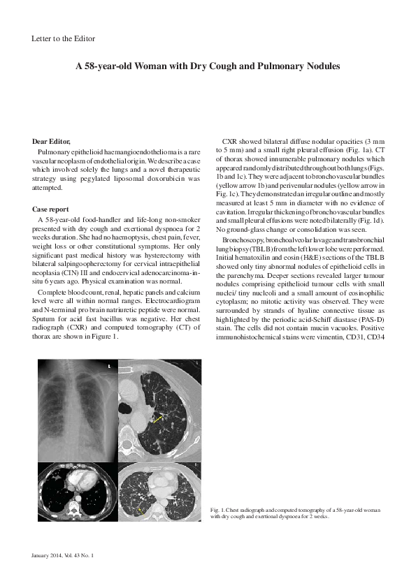 (PDF) A 58-year-old Woman with Dry Cough and Pulmonary Nodules