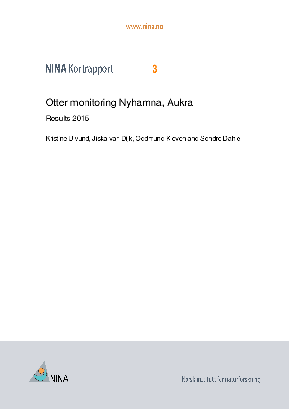(PDF) Otter monitoring Nyhamna, Aukra. Results 2015