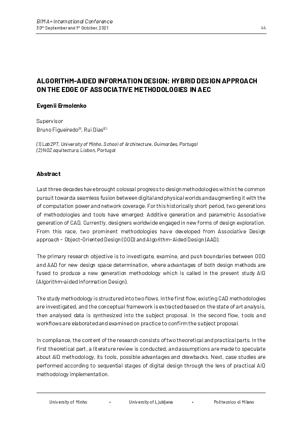 (PDF) Algorithm-Aided Information Design: Hybrid Design Approach on the Edge of Associative ...