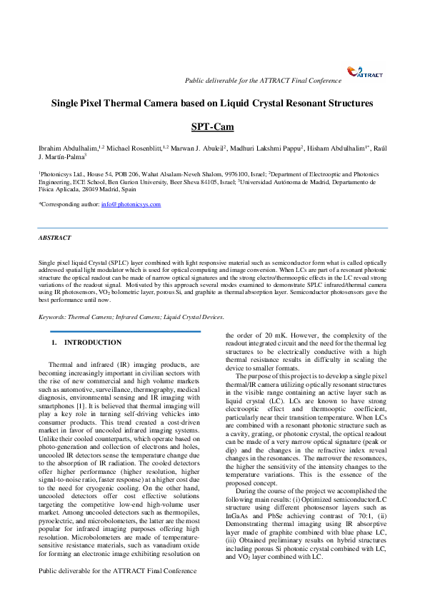 (PDF) Single Pixel Thermal Camera based on Liquid Crystal Resonant ...