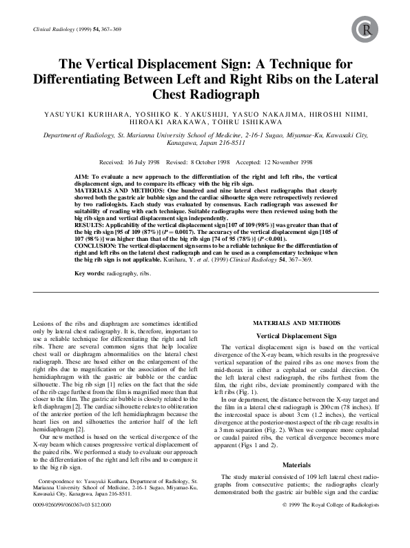 (PDF) The Vertical Displacement Sign: A Technique for Differentiating ...