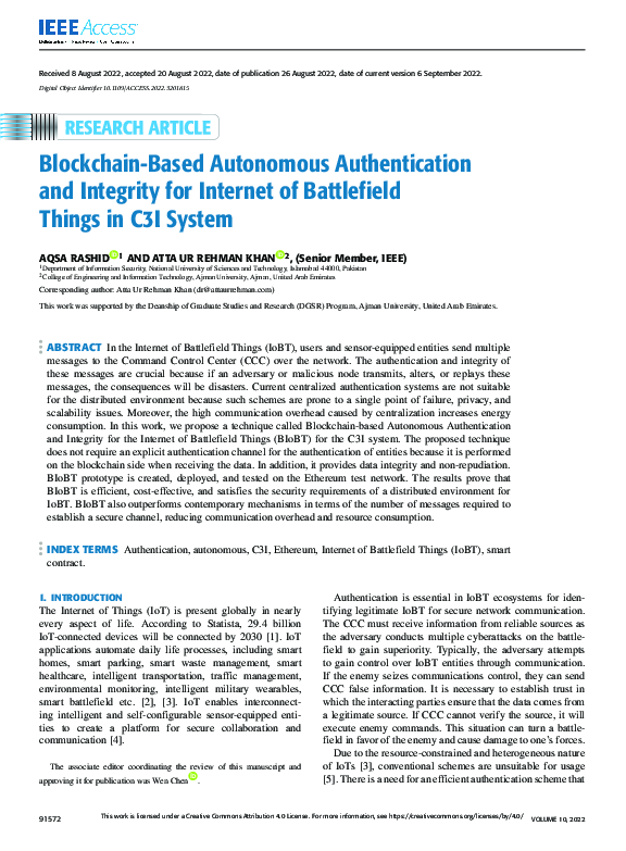 (PDF) Blockchain-Based Autonomous Authentication and Integrity for ...
