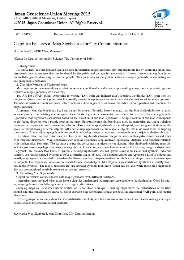 (PDF) Cognitive Features of Map Signboards for City Communications