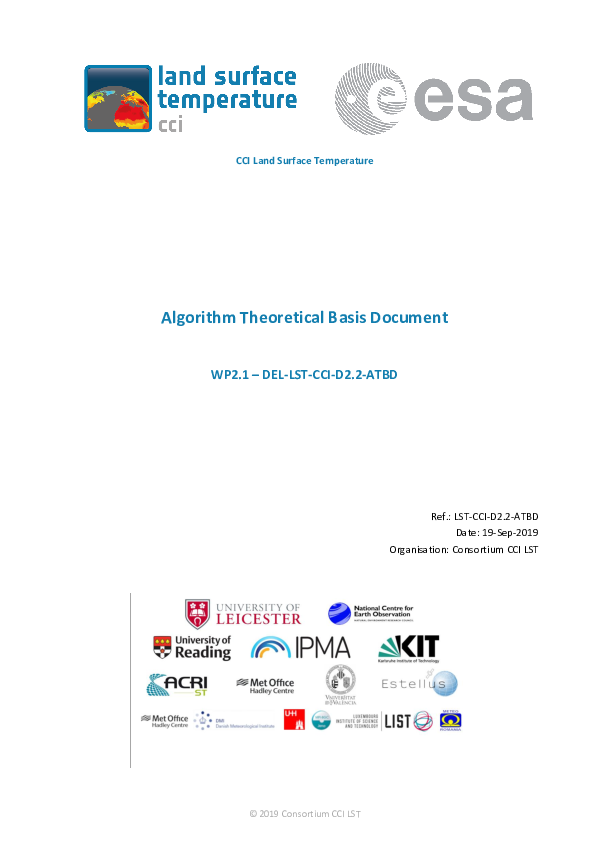 Pdf Algorithm Theoretical Basis Document