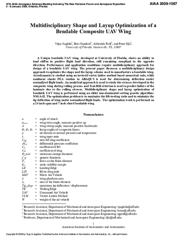Multidisciplinary Shape and Layup Optimization of a Bendable Composite ...
