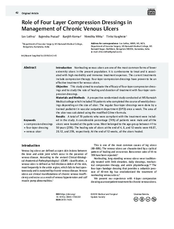 (PDF) Role of Four Layer Compression Dressings in Management of Chronic ...