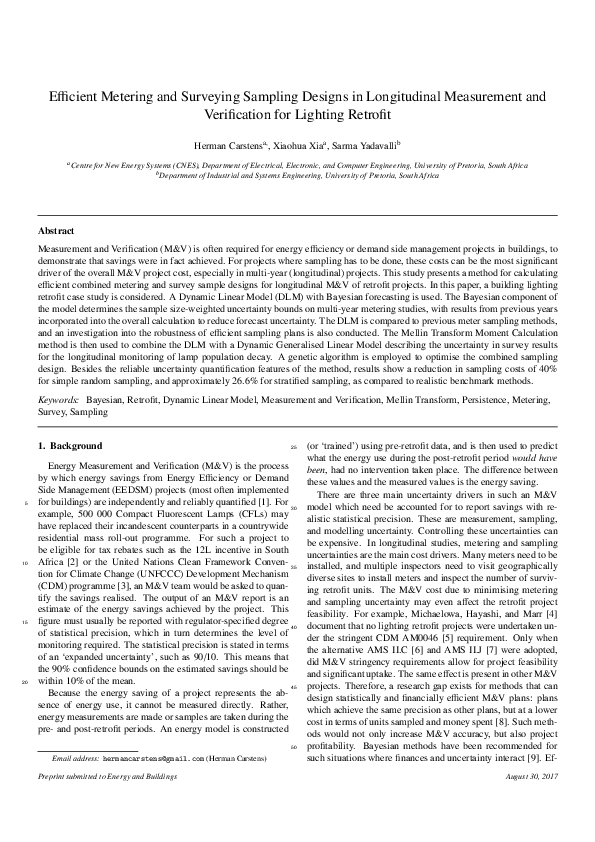 (PDF) Efficient metering and surveying sampling designs in longitudinal Measurement and ...