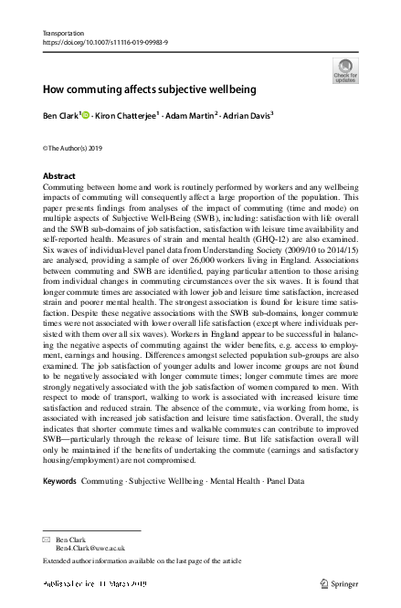 (PDF) How commuting affects subjective wellbeing