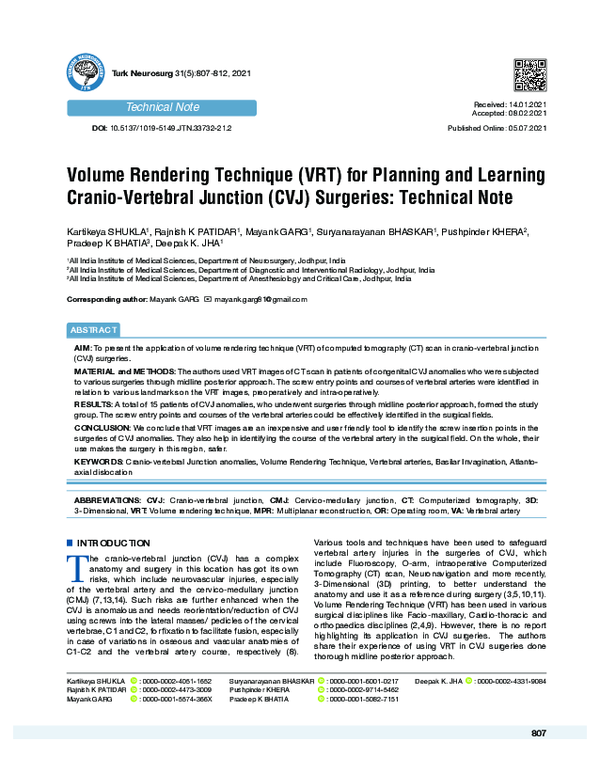 (PDF) Volume rendering technique (vrt) for planning and learning cranio ...