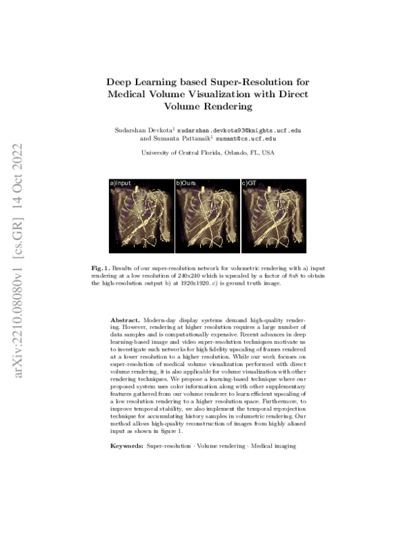 (PDF) Deep Learning based Super-Resolution for Medical Volume ...