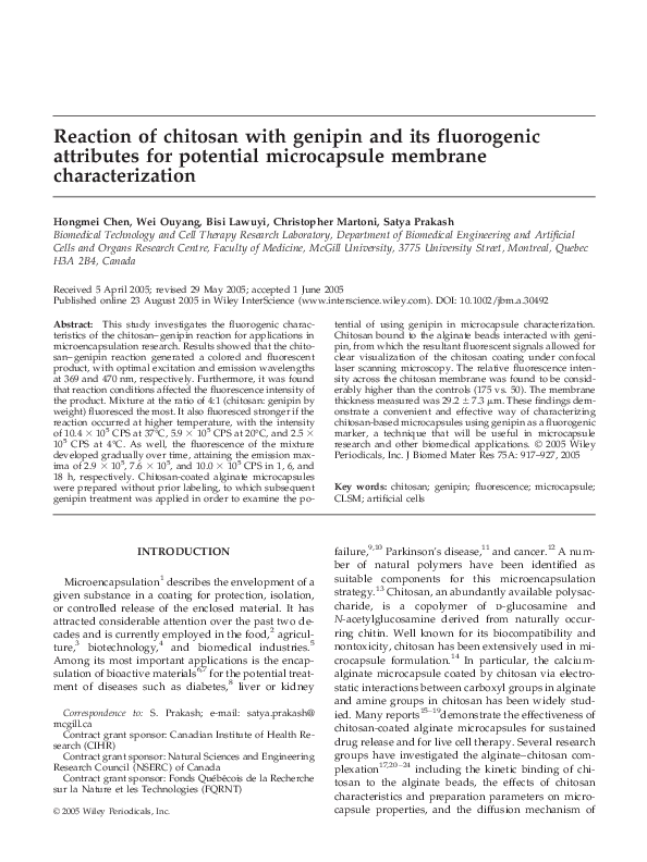 (PDF) Reaction of chitosan with genipin and its fluorogenic attributes ...