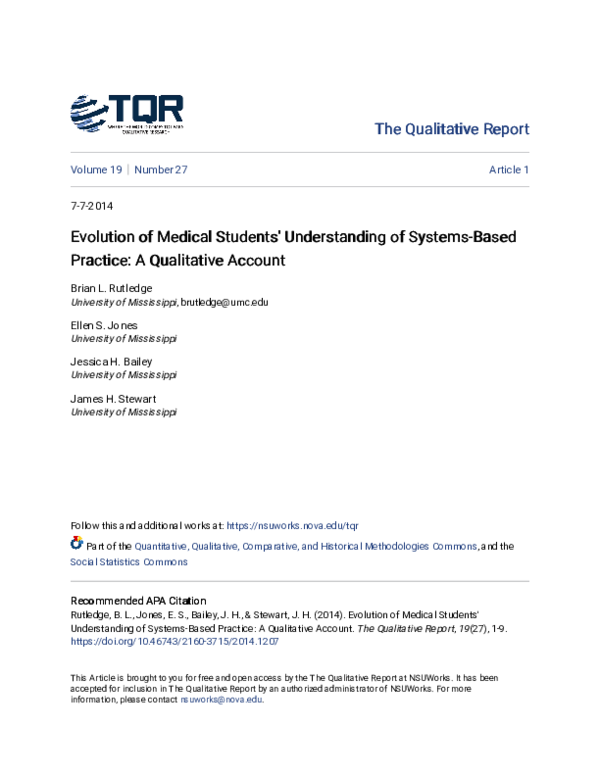 (PDF) Evolution of Medical Students' Understanding of Systems-Based ...