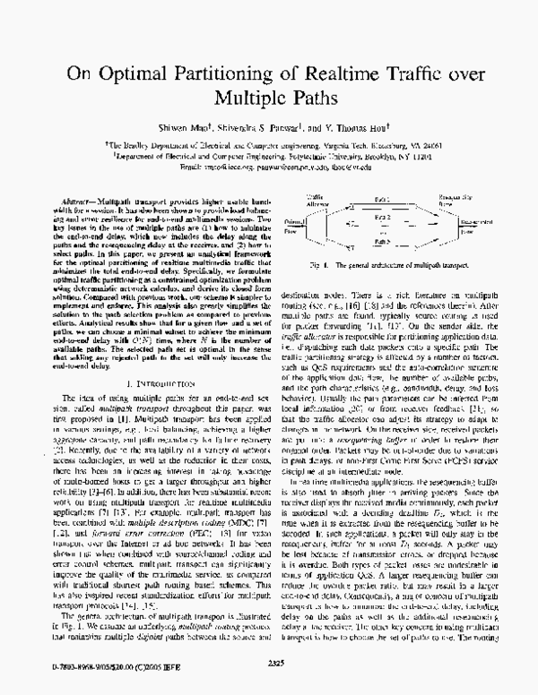 (PDF) On optimal partitioning of realtime traffic over multiple paths