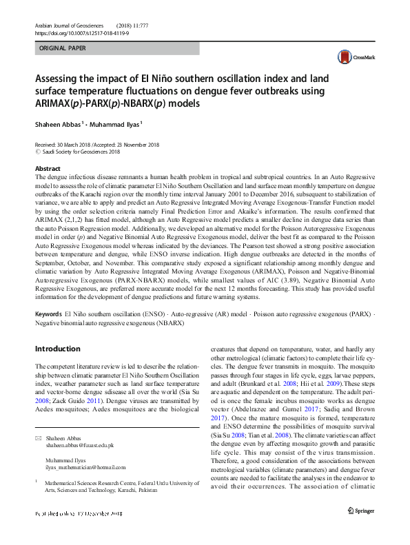 (PDF) Assessing the impact of EI Niño southern oscillation index and ...