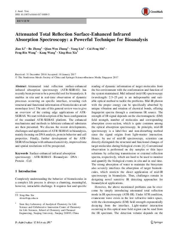 (PDF) Attenuated Total Reflection Surface-Enhanced Infrared Absorption Spectroscopy at a Cobalt ...