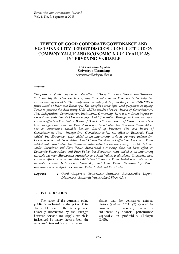 (PDF) Effect of Good Corporate Governance and Sustainability Report Disclosure Structure on ...