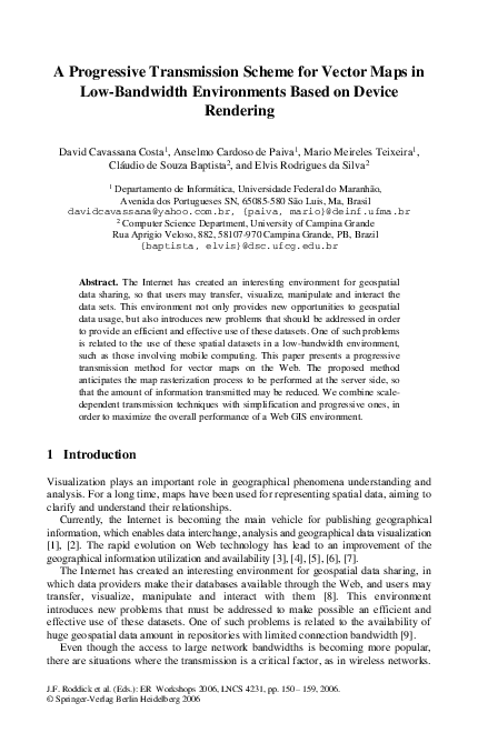 (PDF) Progressive Vector Map Transmission in Low-Bandwidth