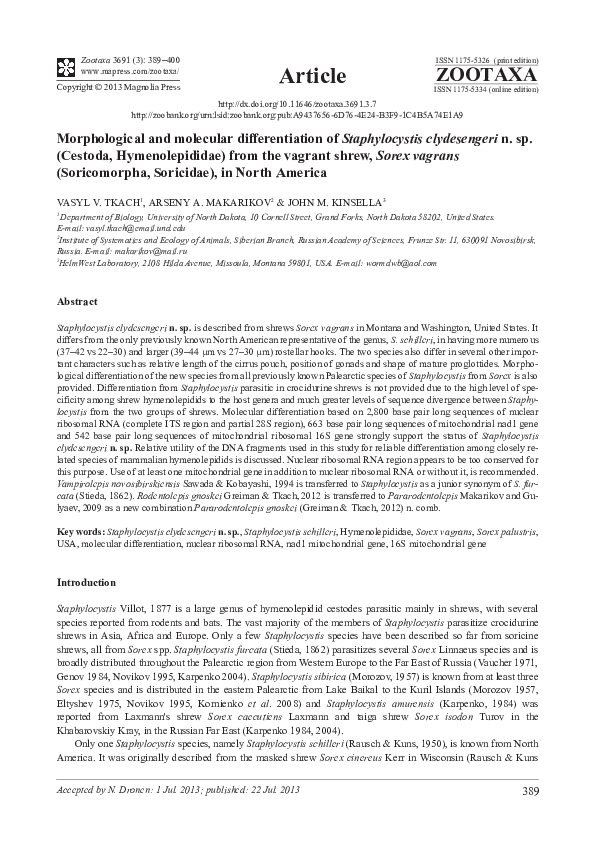 (PDF) Morphological and Molecular Differentiation of Clinostomum ...