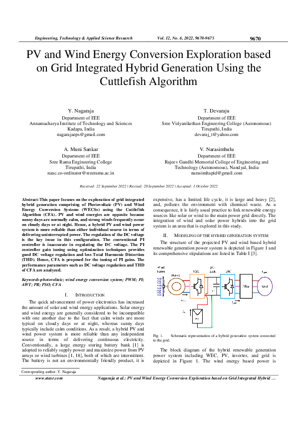 (PDF) PV and Wind Energy Conversion Exploration based on Grid Integrated Hybrid Generation Using ...