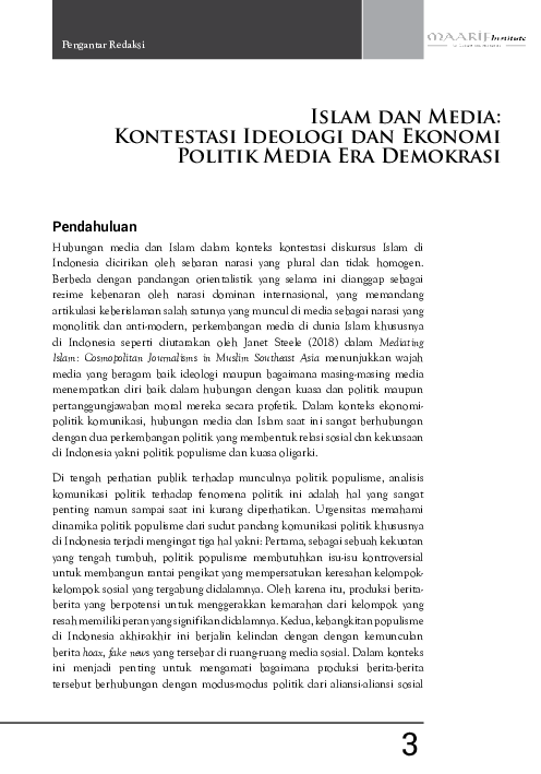 (PDF) Islam dan Media: Kontestasi Ideologi dan Ekonomi Politik Media ...