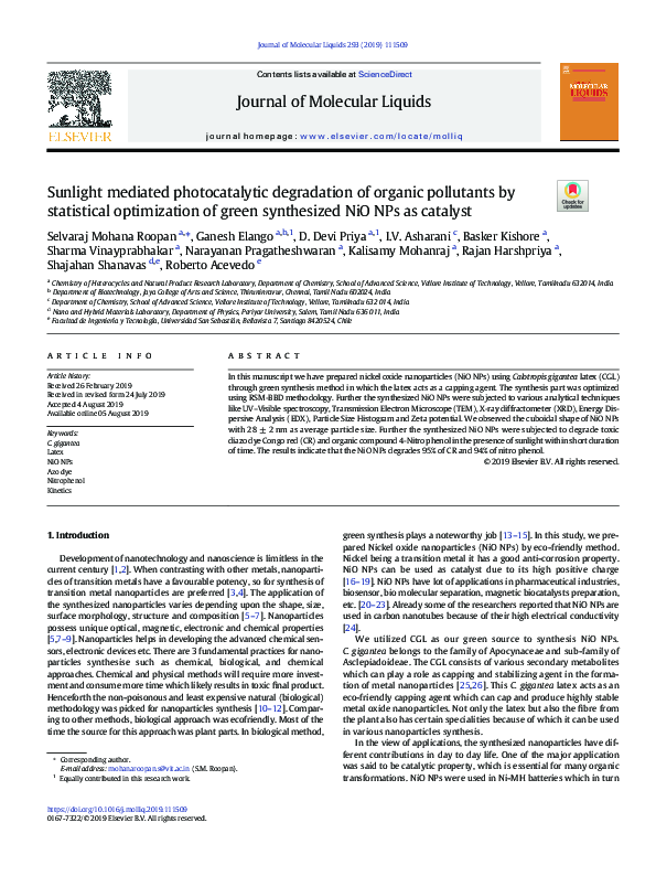 (PDF) Sunlight mediated photocatalytic degradation of organic ...